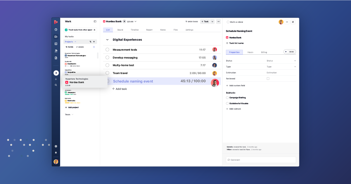 Project Management Software with Built-in Time Tracking