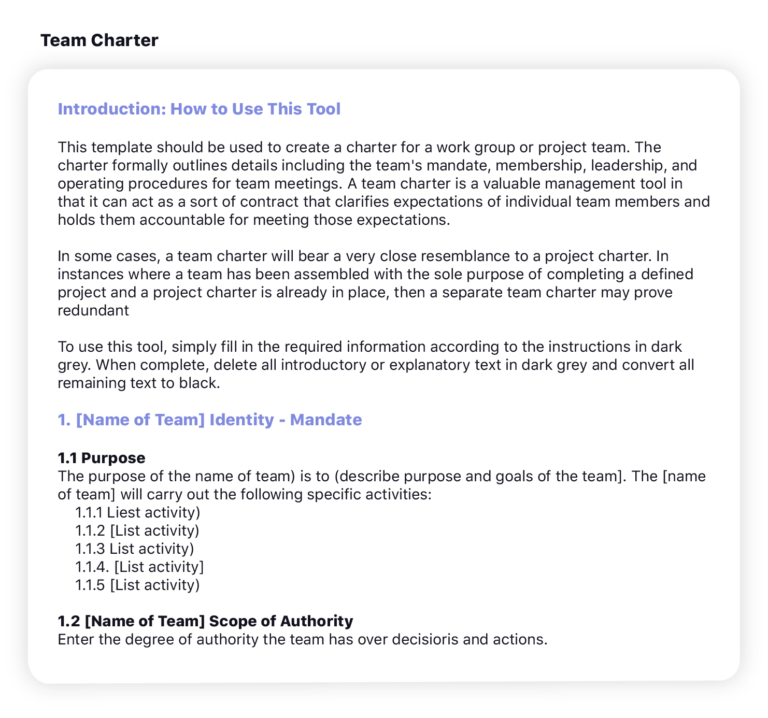 Team Charter Templates — 10+ Ready-to-Use Templates & Examples